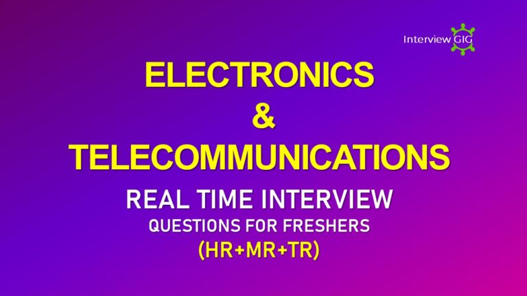 Technical Interview Questions 2025 (Electronics & Telecommunications)