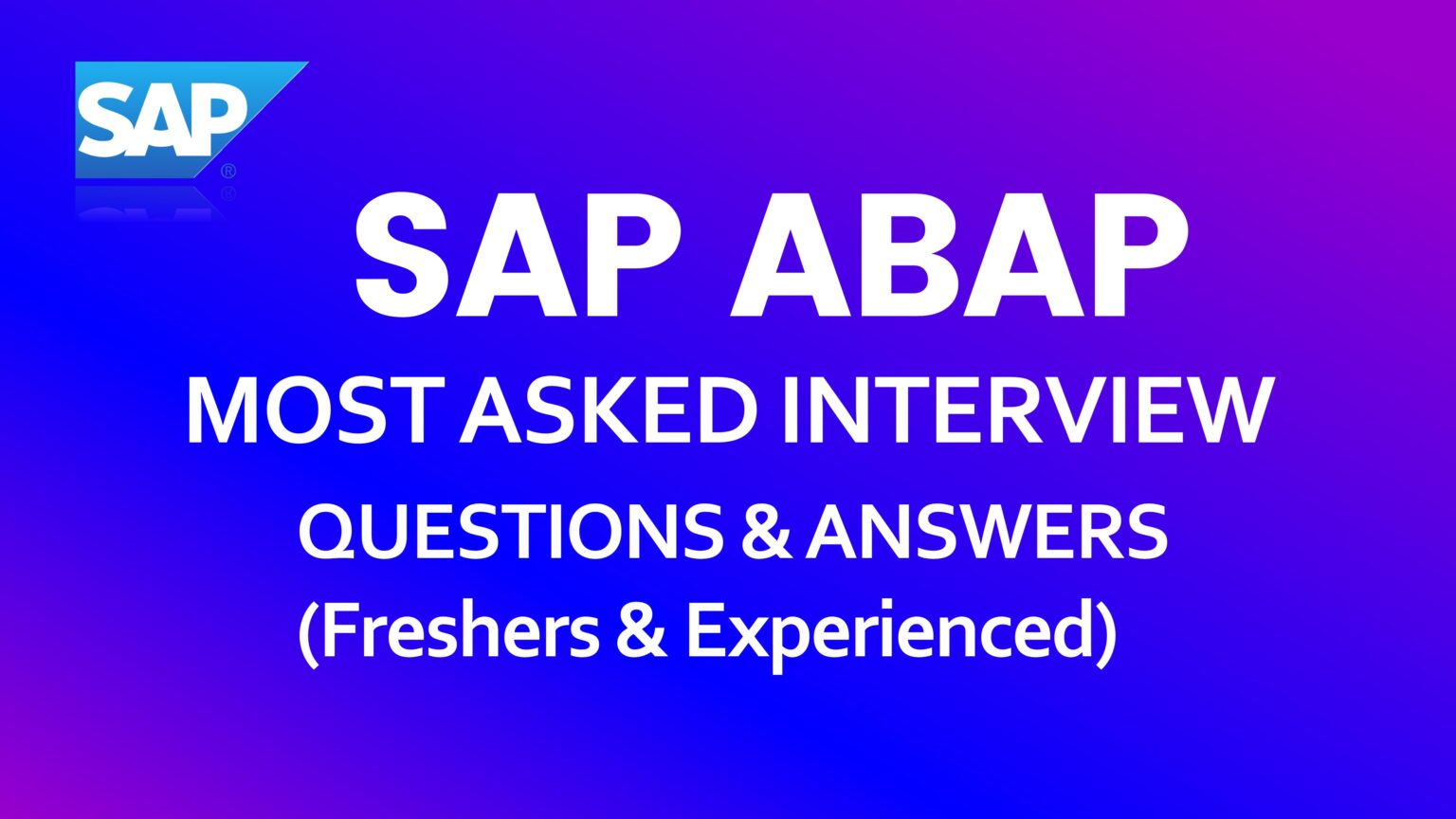 SAP Basis Interview Questions and Answers for Experienced